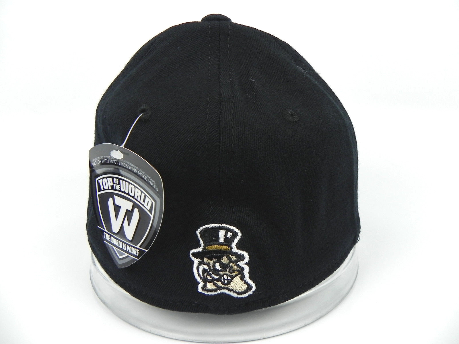 WAKE FOREST DEMON DEACONS NCAA BLACK STRETCH FLEX FIT 1-FIT TOW CAP HAT ...