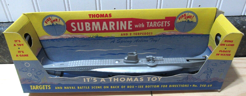NIB Vintage THOMAS MANUFACTURING Toy Submarine With Targets & 2 ...