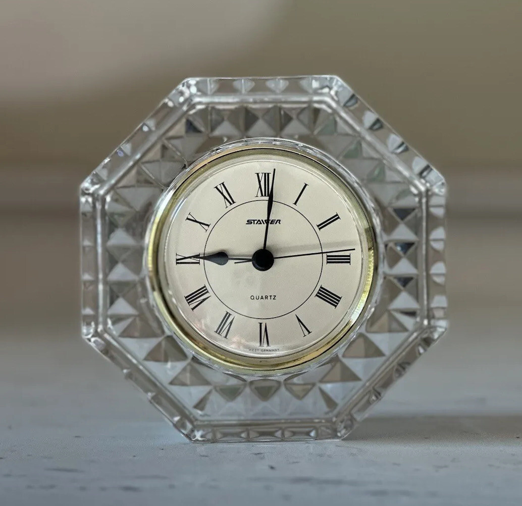 Vintage Staiger Quartz Clock West Germany Movement - Crystal Lead Made ...