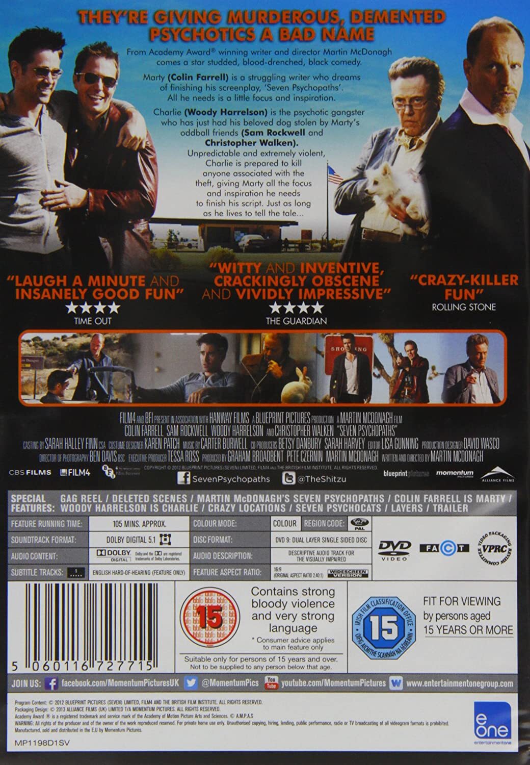 Seven Psychopaths (DVD) Colin Farrell Christopher Walken Abbie Cornish ...