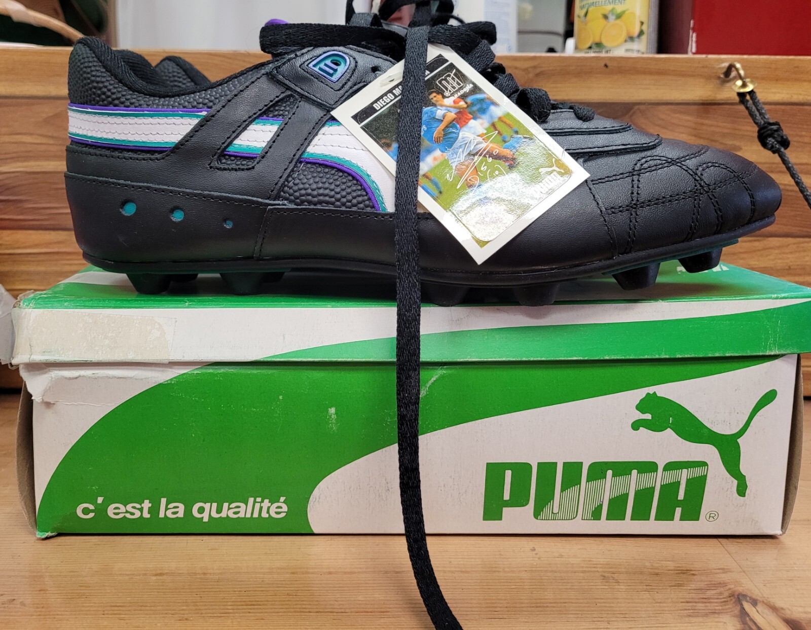 Vintage Puma 11US/10UK/45EU Maradona Cleated Soccer Football Cleat Boot ...