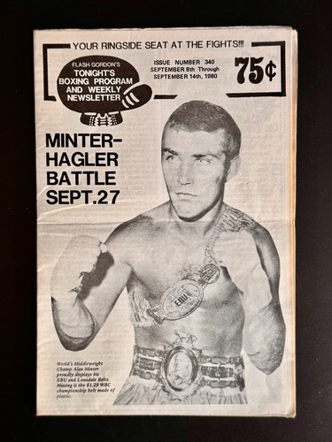 Tonight’s Boxing Program & Newsletter • Alan Minter • Sept 1980 | eBay