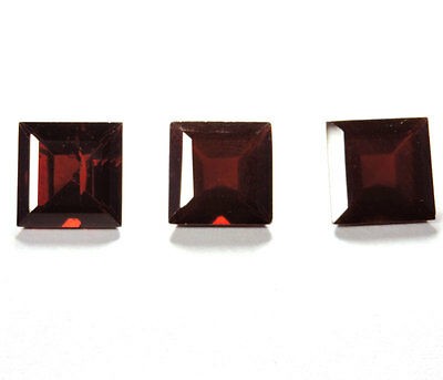 14.85cts NATURAL WINE RED GARNET 10mm SQUARE CUT PRECIOUS GEMSTONE 3pcs ...