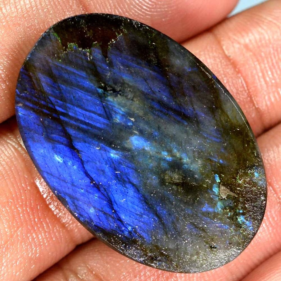 73.90 Cts 100% Natural Deep Blue Flash Labradorite Cabochon Loose ...