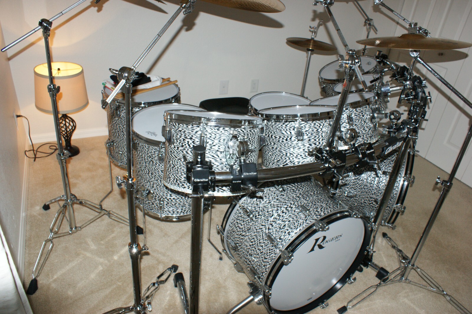 Rogers Big R Black Onyx Pearl 10 Piece Drum Set | eBay