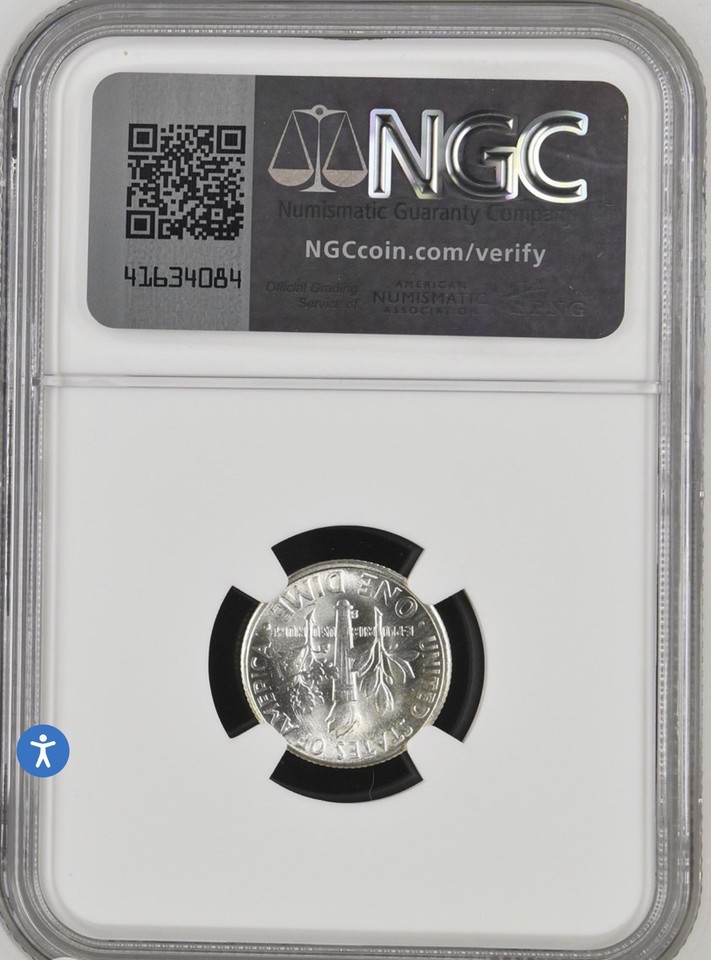 1953 S Roosevelt Silver Dime NGC MS 67 Beautiful Bright White PQ No ...