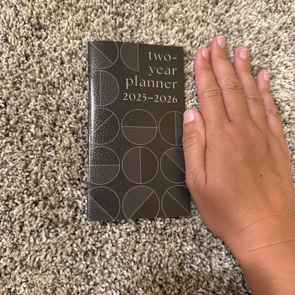 2025-2026 Two Year Pocket Planner- Slate with circles (64 Pages, 3.3”X ...