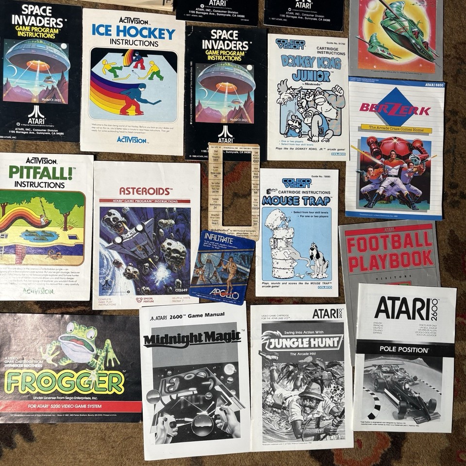 Video Game Manuals Inserts Lot NES Nintendo Atari PS2 Sega Posters ...