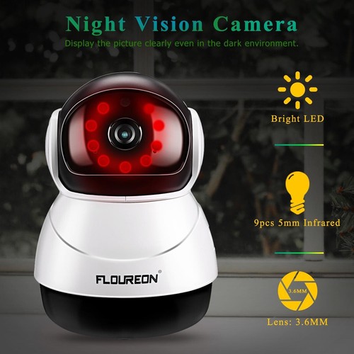 FLOUREON 360° Wireless CCTV Security Camera 1080P | Model: PTX01-PW ...