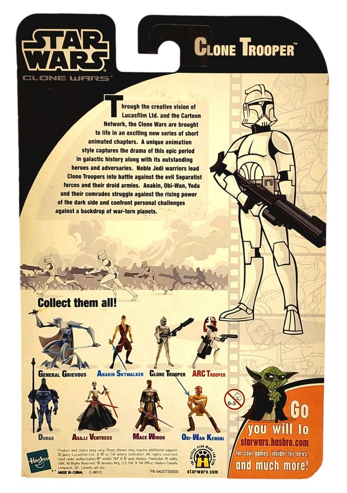 STAR WARS THE CLONE WARS CLONE TROOPER BLUE 2005 CARTOON NETWORK SEASON ...
