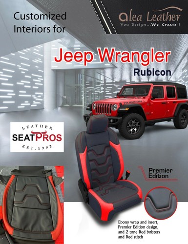 ALEA Leather Seat Covers for 18-22 Wrangler JL Rubicon 4 Door Black Red ...