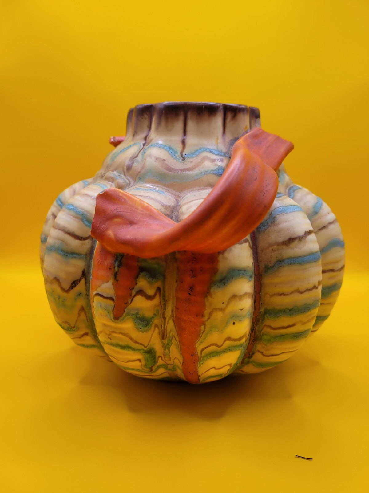 ANTIQUE/VINTAGE ALIENWARE POTTERY VASE CZECHOSLOVAKIA HAND PAINTED, H ...