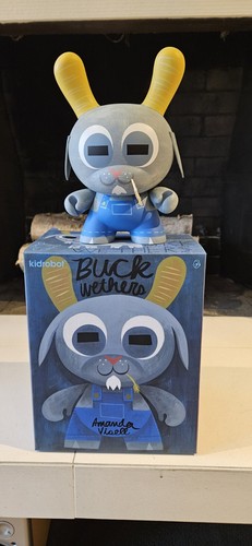 KIDROBOT X AMANDA VISELL BUCK WETHERS BLUE/GRAY DUNNY 8" VINYL FIGURE ...