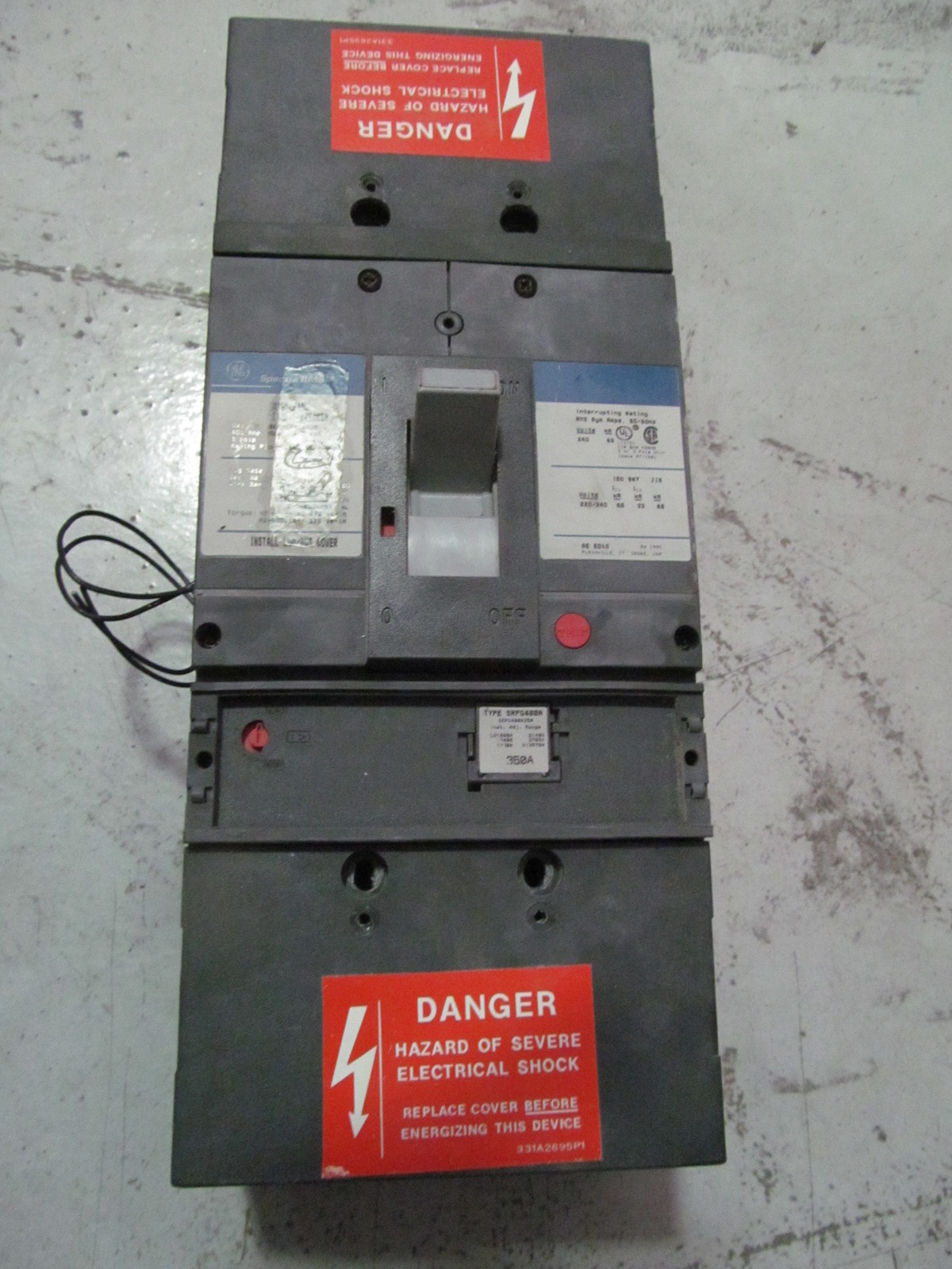 GE Spectra RMS SGDA32AT0400 Breaker 400 Amp 3 Pole 240 V W/350 Trip W ...