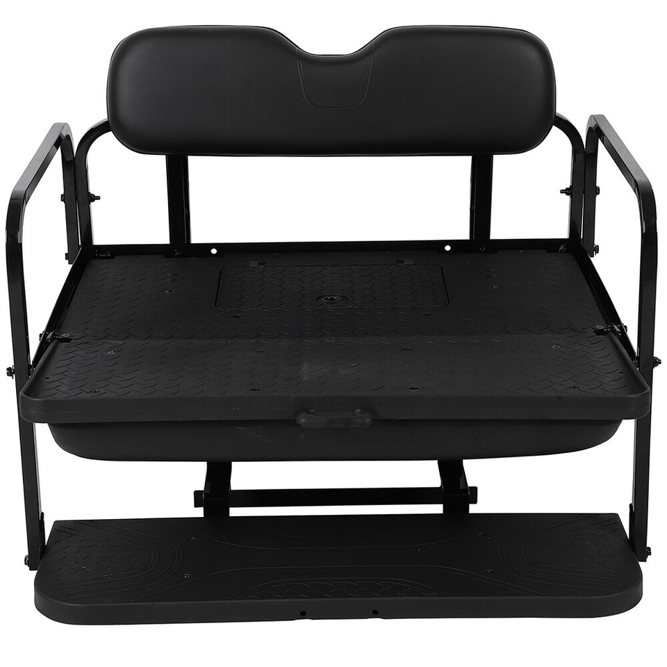Rear Flip Seat for EZGO RXV (2008-Up) Golf Carts - Black Cushions | eBay