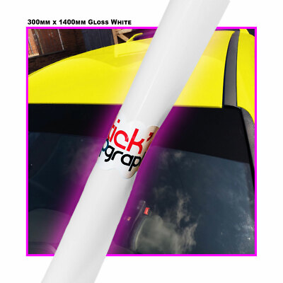12 Inch 300mm X 1400mm Gloss White Vinyl Sun Strip Visor | eBay UK