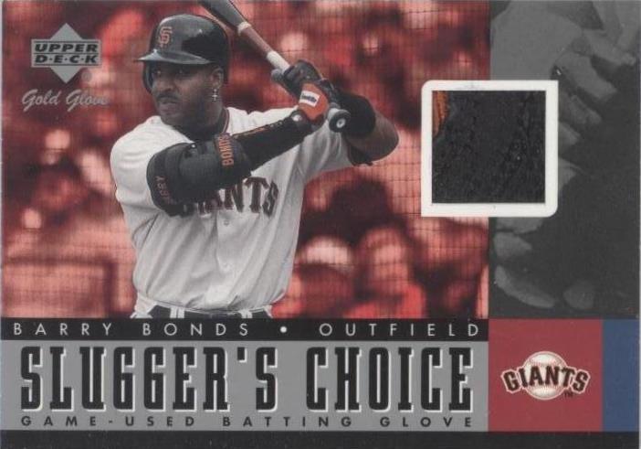 2001 Upper Deck Gold Glove - Slugger's Choice Barry Bonds #SC-BB (MEM ...