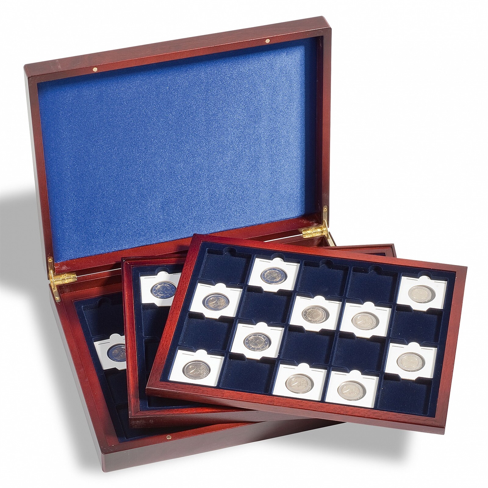 Coin Collection Presentation Display Case Box 60 2x2 Flips Quadrum ...