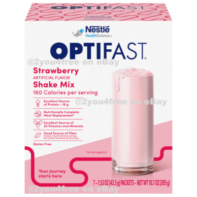 OPTIFAST® 800 STRAWBERRY SHAKE MIX | 1 BOX = 7 SERVINGS | MEAL ...