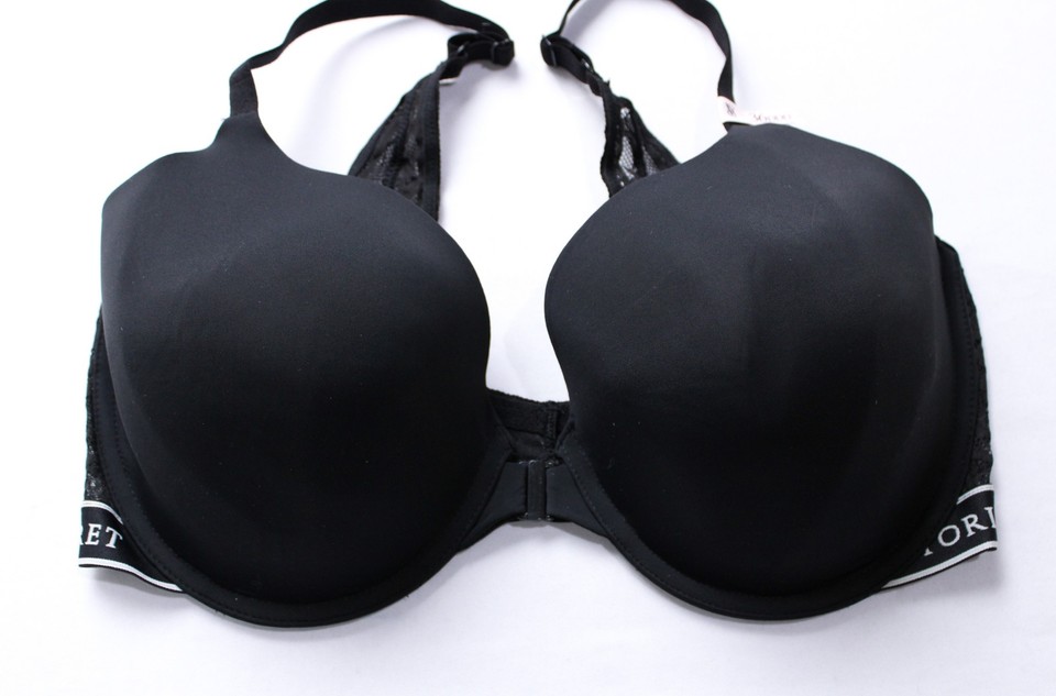 Victoria's Secret Women's Shine Patch Full Coverage Bra EJ2 Black Size ...