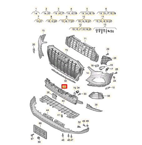 Genuine Audi Lower Grille 83A-807-683-A-9B9 for sale online | eBay
