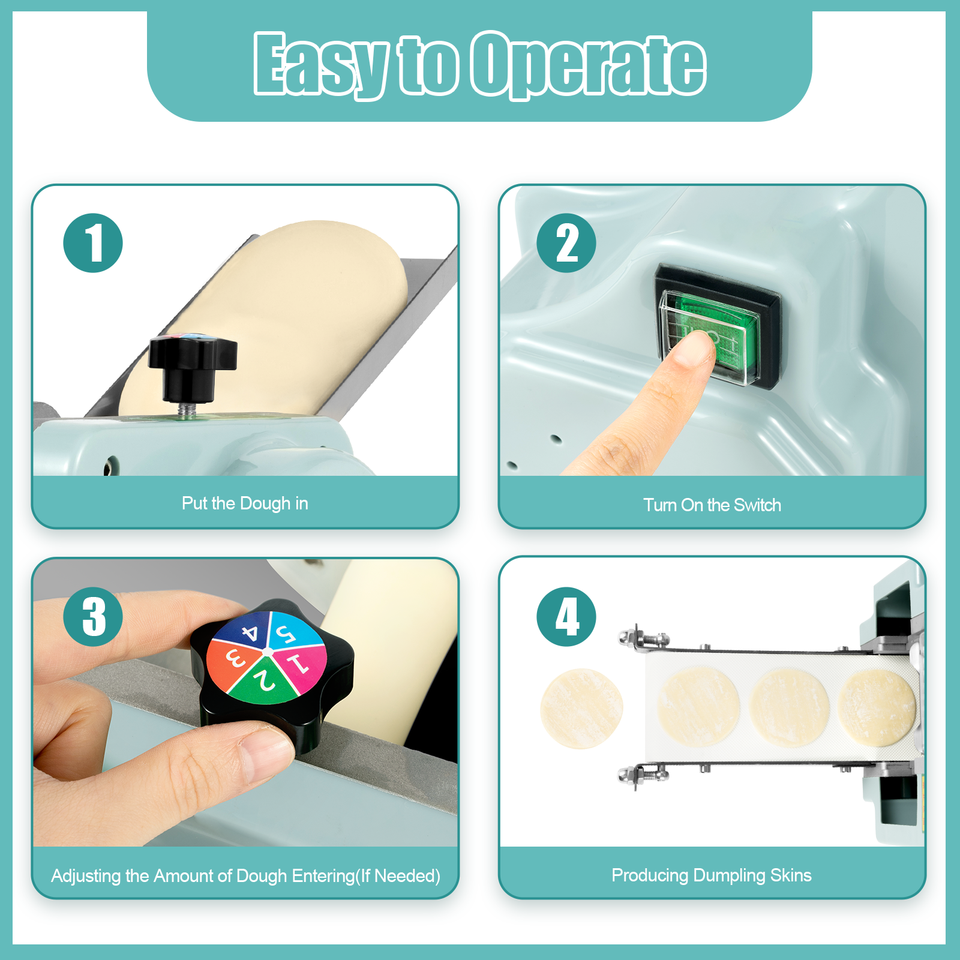 Electric 140W Auto Dumpling Skin Maker Processing Machine Wonton Dough ...