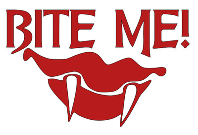 Vinyl Car Decal Sticker - "Bite Me" Vampire Teeth Fangs Blood Drip Goth ...