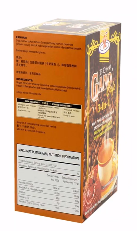 10 X Gano Excel Cafe 3 in 1 Coffee Ganoderma Reishi Halal (20 sachets) DHL SHIP | eBay