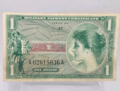 US MPC Military Payment Certificate 1 Dollar Note 651 | eBay