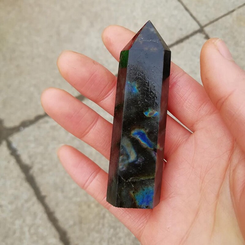 2X(Moonstone Crystal Column Natural Labradorite Quartz Obelisk Crystal ...