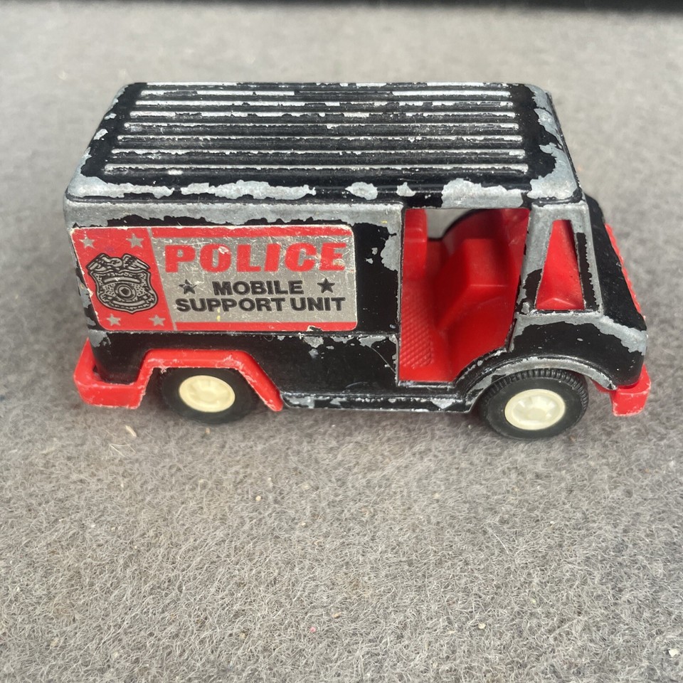Vintage Tootsie Toy Police Mobile Support Unit Panel Truck 1970 Black ...