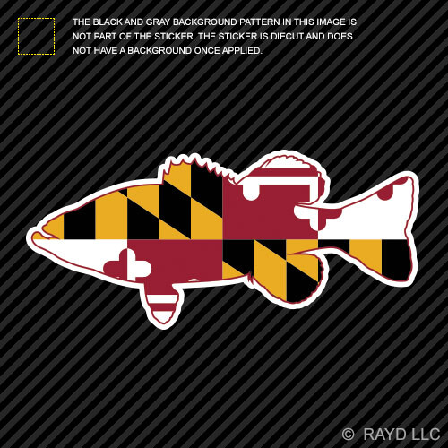Maryland State Flag Bass Sticker Premium Vinyl largemouth sport fishing ...