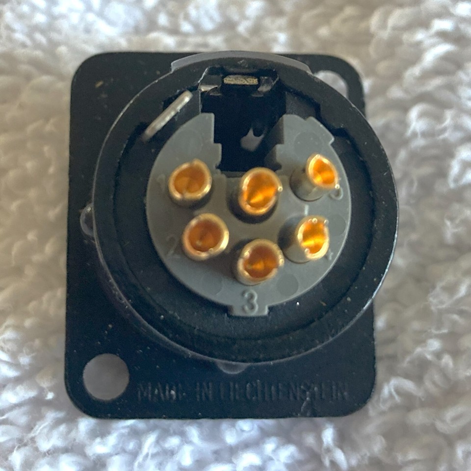 Quantity of 6 Neutrik 6 Pin XLR Female Chassis Mount Connectors - Brand ...