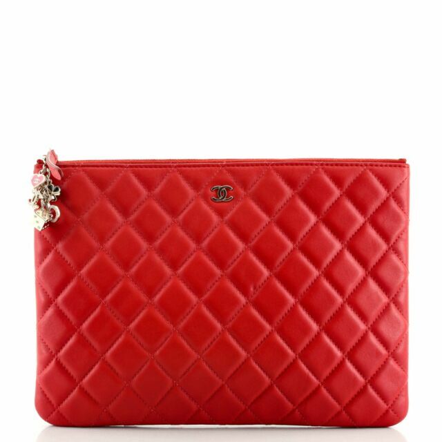 CHANEL Casino Clutch Medium Red Leather for sale online | eBay