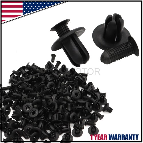 100Pcs Bumper Retainer Fender Liner Hood Rivet Trim Fastener Clips For ...