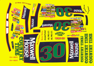 #30 Michael Waltrip Maxwell House 1/24th Scale Nascar Waterslide Decals ...