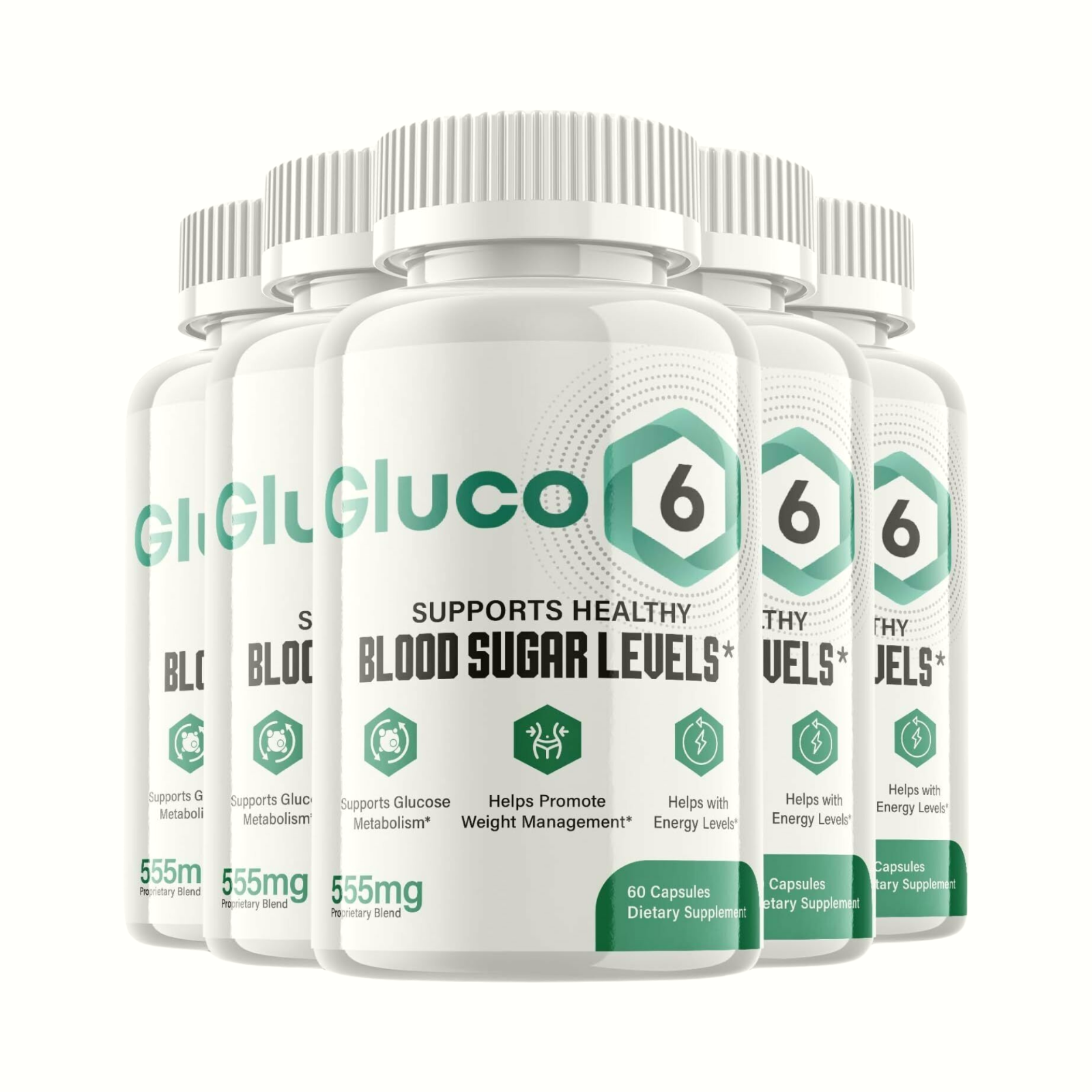 5-Pack Gluco6 Blood Pills - Gluco 6 Supplement for Blood Sugar Support ...