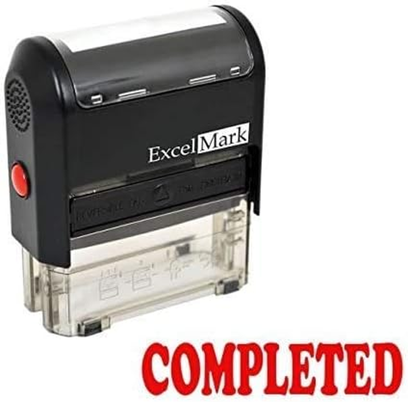 Completed Self Inking Rubber Stamp - Red Ink | eBay