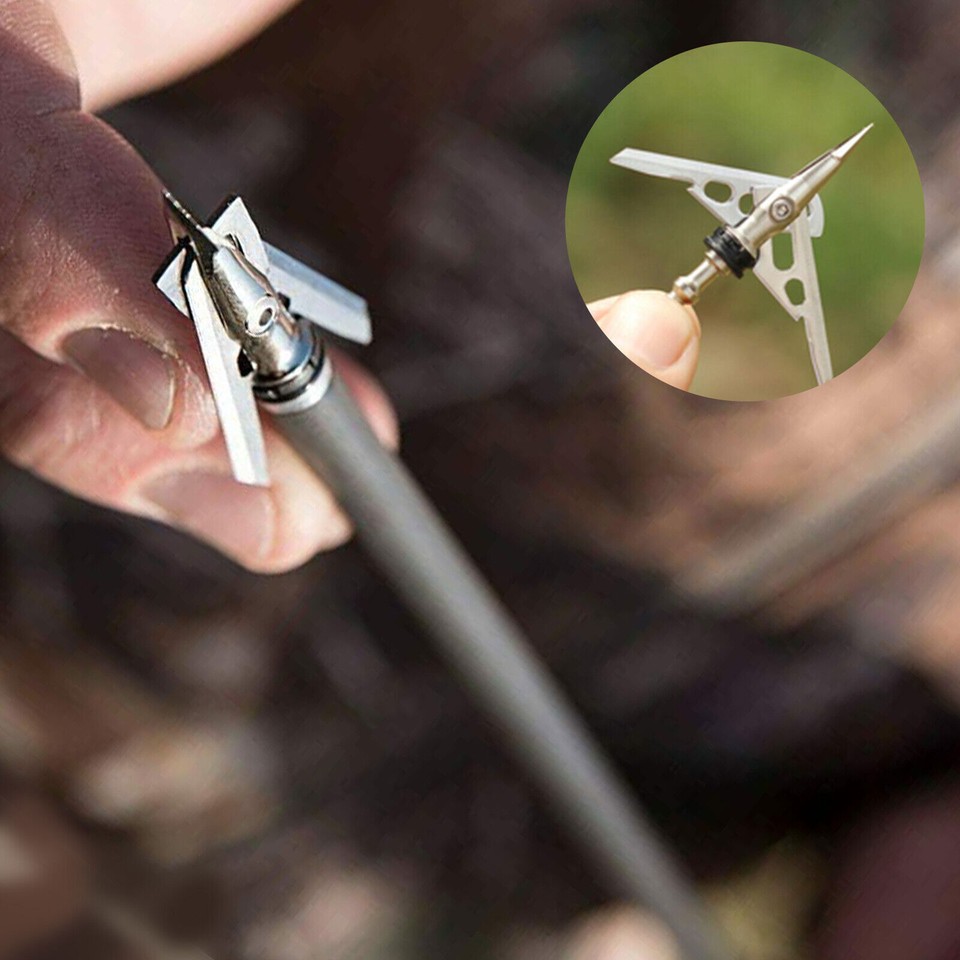 36/24x Archery Broadheads 2 Blade 2" Dia 100Grain Hunting Expandable ...