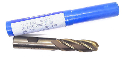FastCut 4 Flute Cobalt 5/8" Ball End Mill 5/8" Shank with Notch LOC 2 ...