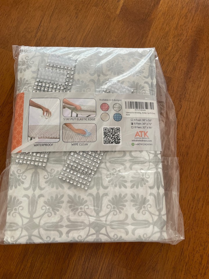 ATK Tablecloth for Folding Table Fitted Rectangular Table Cloth 6 Ft ...