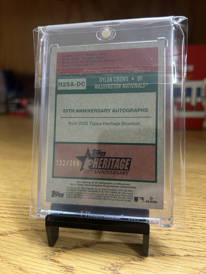 2025 Topps Heritage Dylan Crews Real One Autograph #132/200 RC #H25A-DC ...
