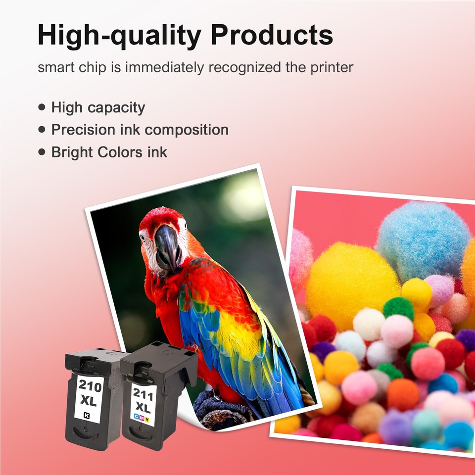 2PK PG-210XL CL-211XL Ink Cartridges for Canon PIXMA MP240 MP250 MP280 ...
