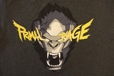 Overwatch Primal Rage T-shirt L large gray Winston Lootcrate Video ...