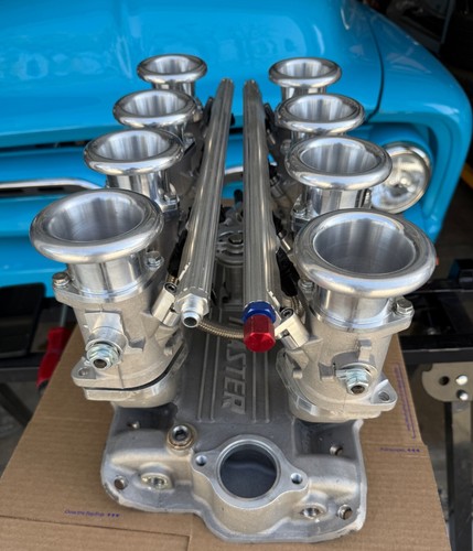 Chevy SBC 350 383 Downdraft EFI Stack Intake Manifold System Satin W ...