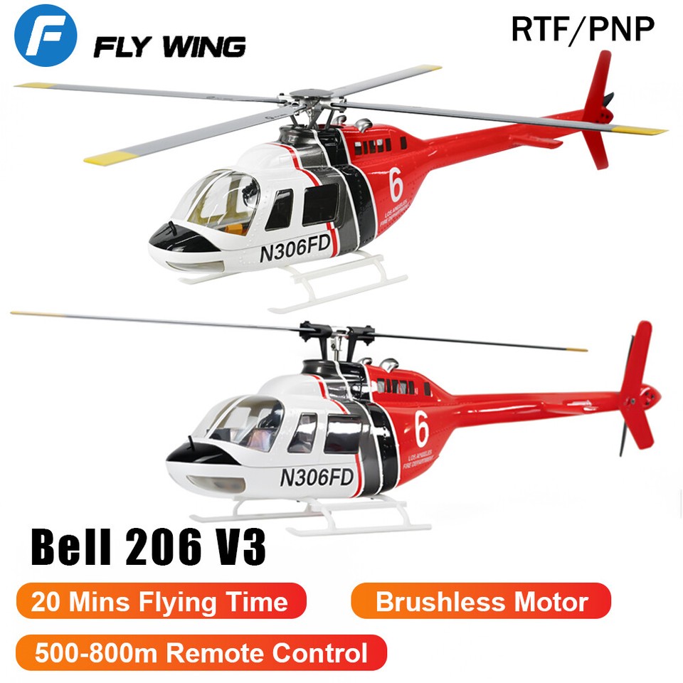 Flywing Bell 206 V3 6CH 3D GPS Auto Return Hovering RTF/PNP RC ...