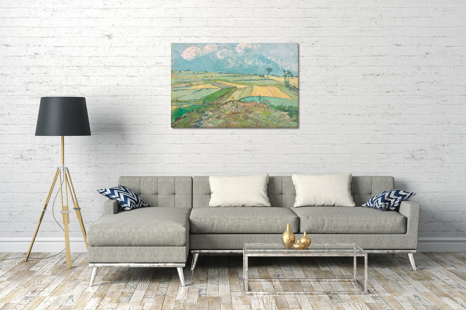Lein-Wand-Bild Kunstdruck: Vincent Van Gogh - Weizenfeld nach Regen ...