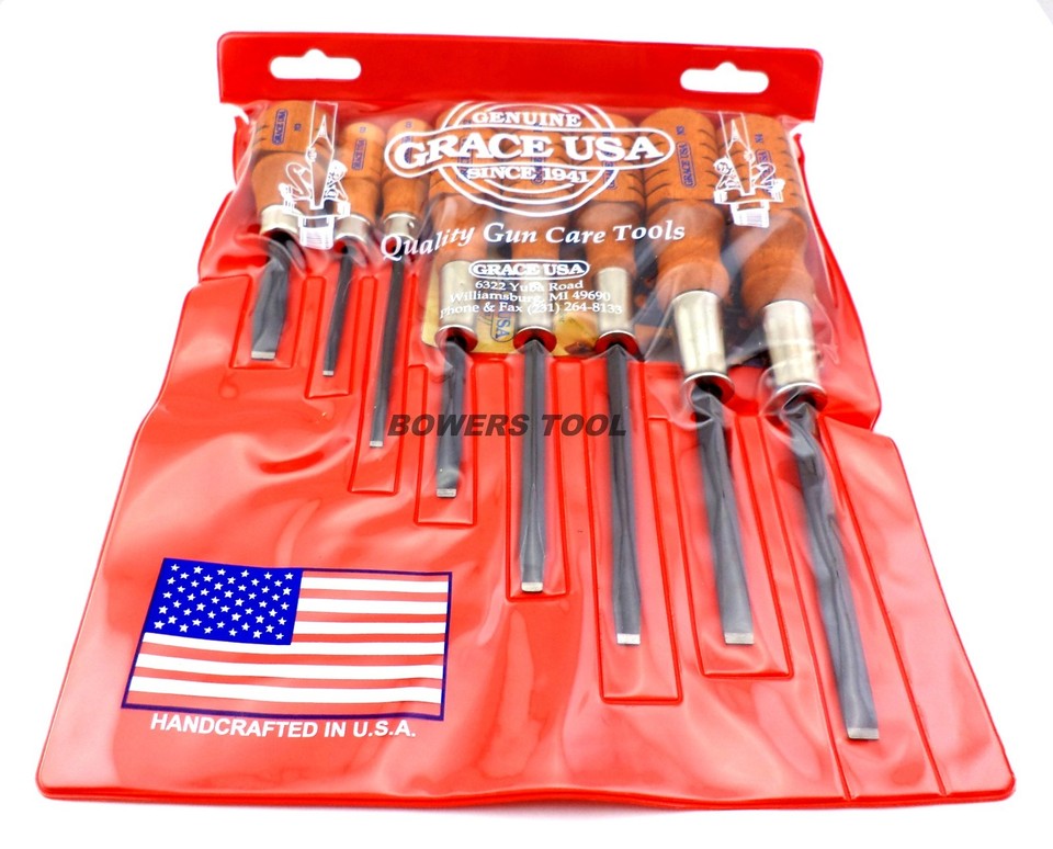 Grace 8pc Gunsmith Screwdriver Set Flat Slotted Wood Handle HG-8 USA ...
