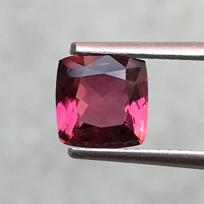 Exquisite ruby lite tourmaline cushion cut gemstone good pink color 1. ...