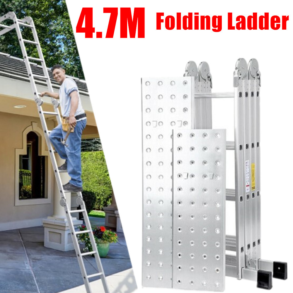 4.7 Metre Aluminum Folding Multipurpose Combination Platform Ladder ...